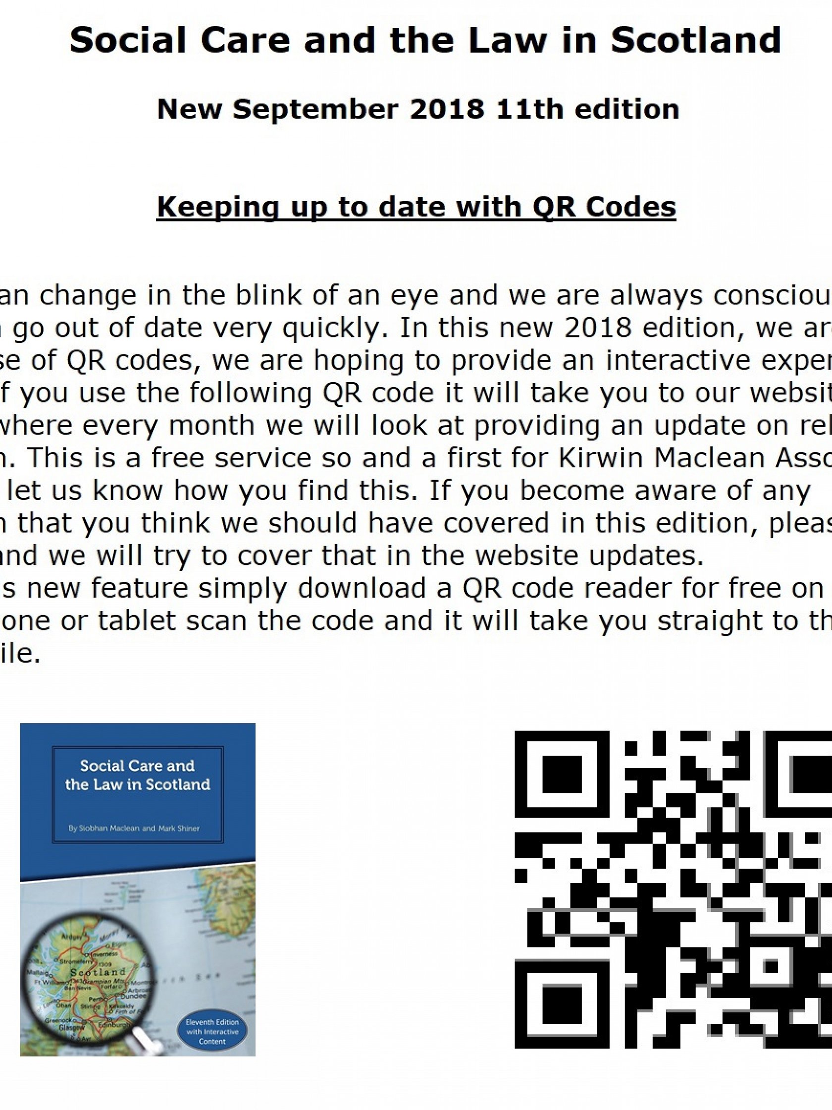 Social Care and the Law in Scotland - New Version with QR Codes - Image ...